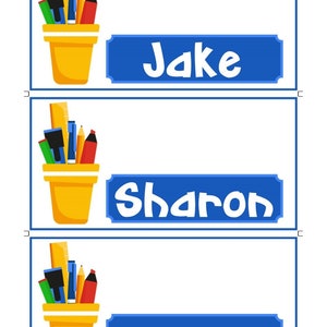 Pencil Cup School Tag Templates for the School Classroom-teacher and ...