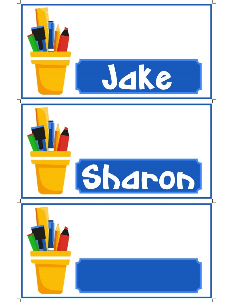 Pencil Cup School Tag Templates for the School Classroom-teacher and ...