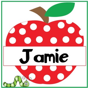 Apple School Tag Templates-perfect for the Classroom-teacher-student ...