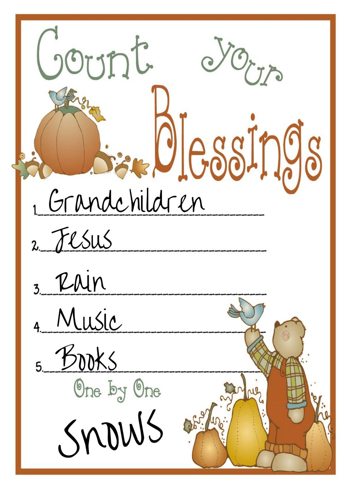 Count Your Blessings Whimzee Template, Frameable Project Idea-editable ...