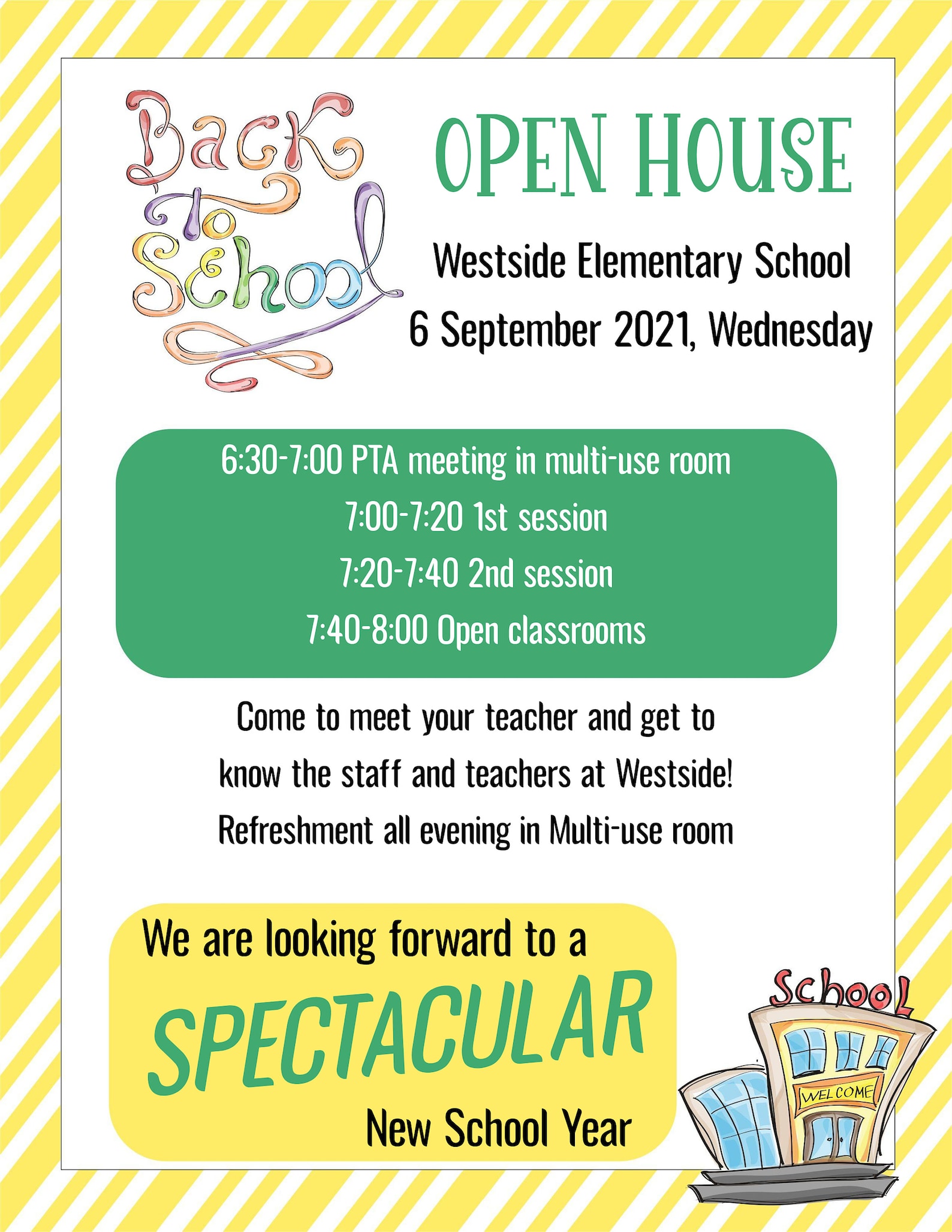 Open House School Flyer-back to School Night Flyer-printable - Etsy