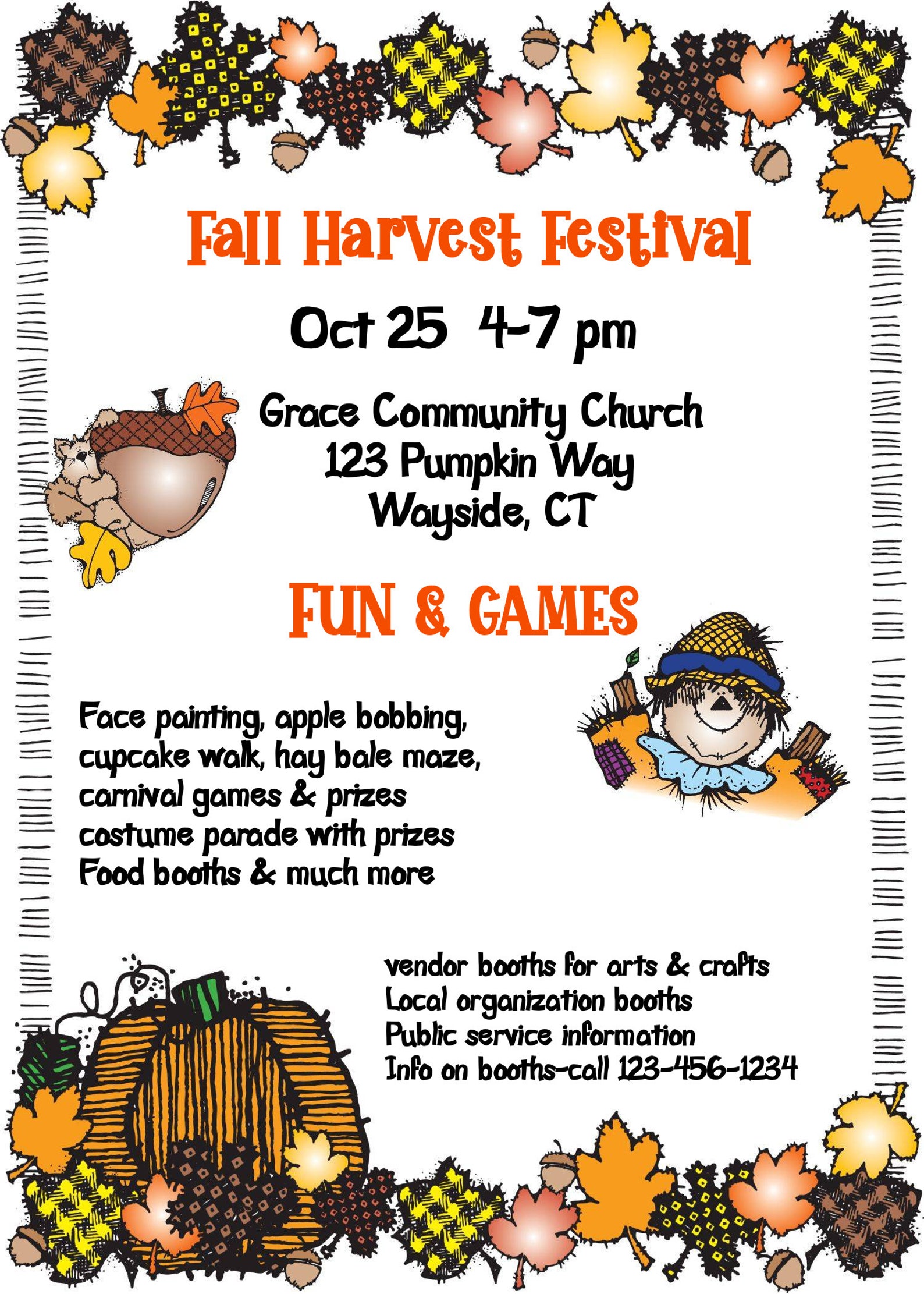 HARVEST FESTIVAL FLYER Template-editable and Printable or Digital ...