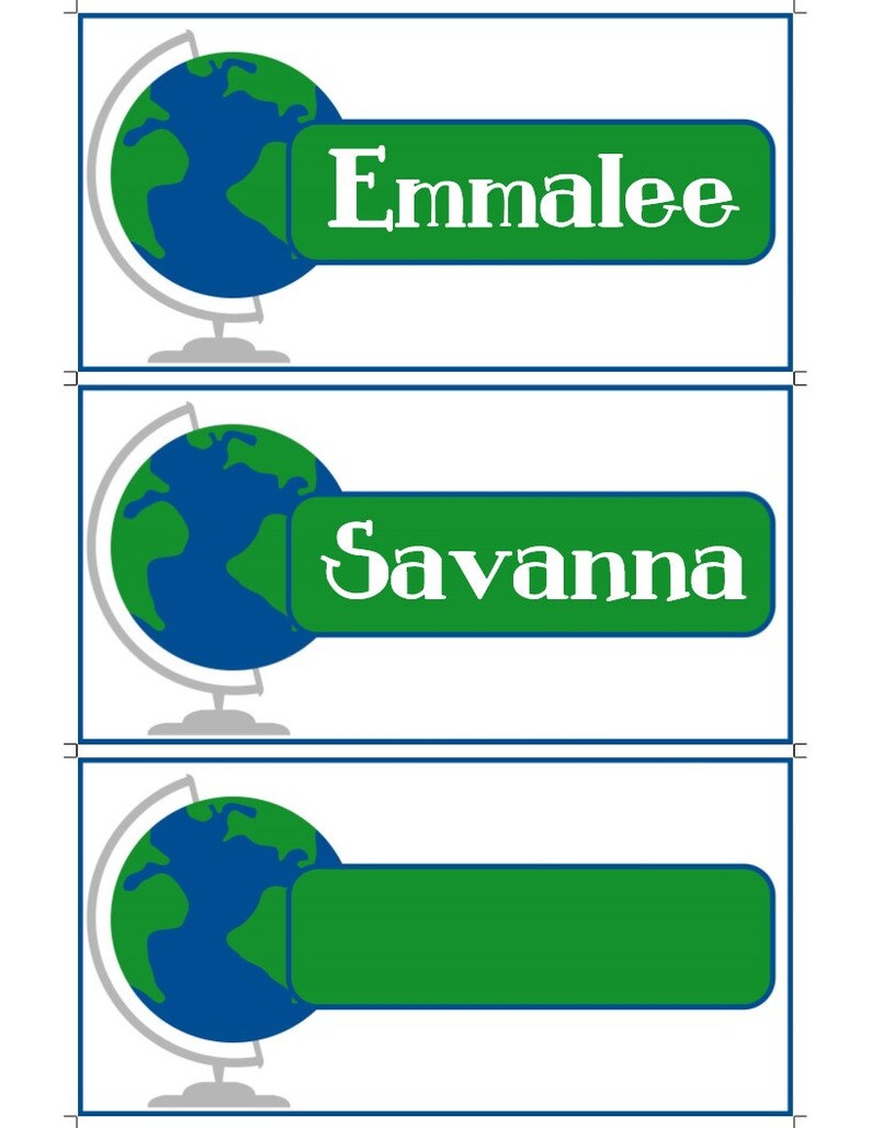 Globe School Name Tags: Editable Classroom Decor (digital Download) - Etsy