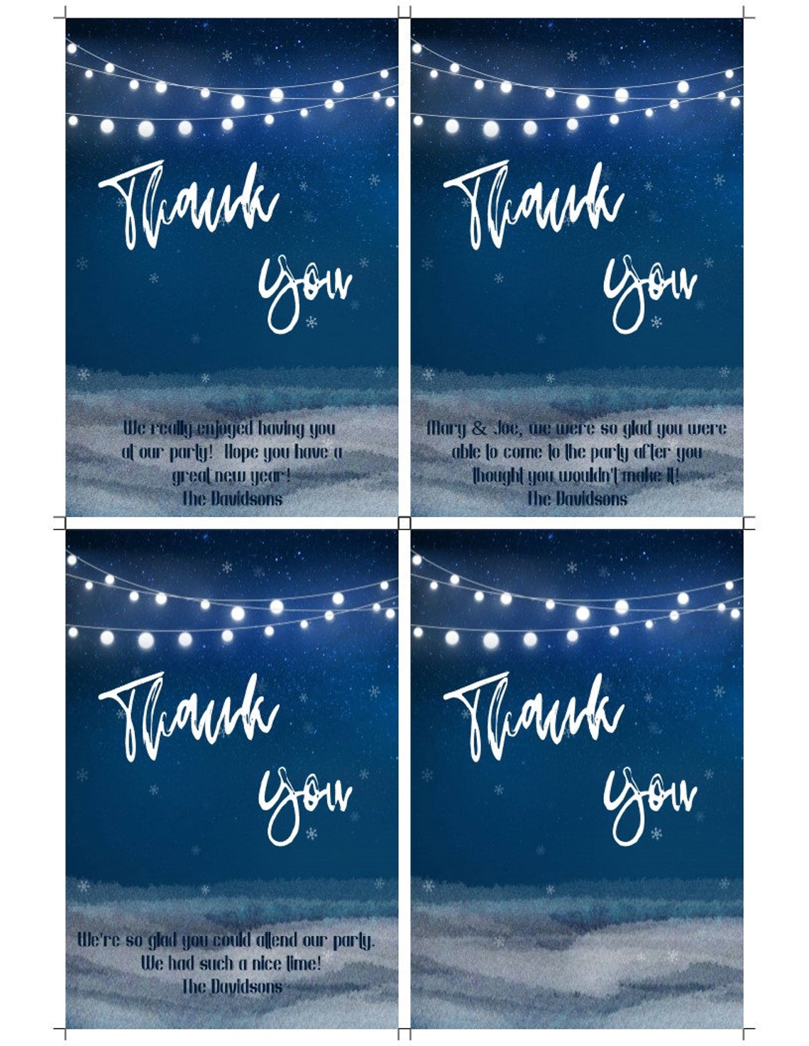 MIDNIGHT BLUE Holiday Party Invitation-glowing White Lights-editable ...