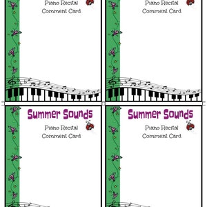 BUNDLE--SUMMER SOUNDS Piano Recital Template-recital Program-invitation ...