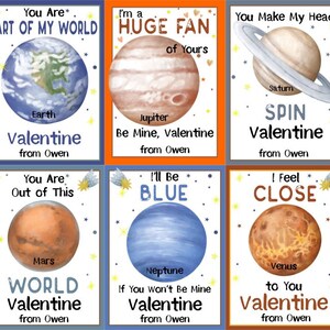 SOLAR SYSTEM Valentines-colorful Planets With Color and White ...