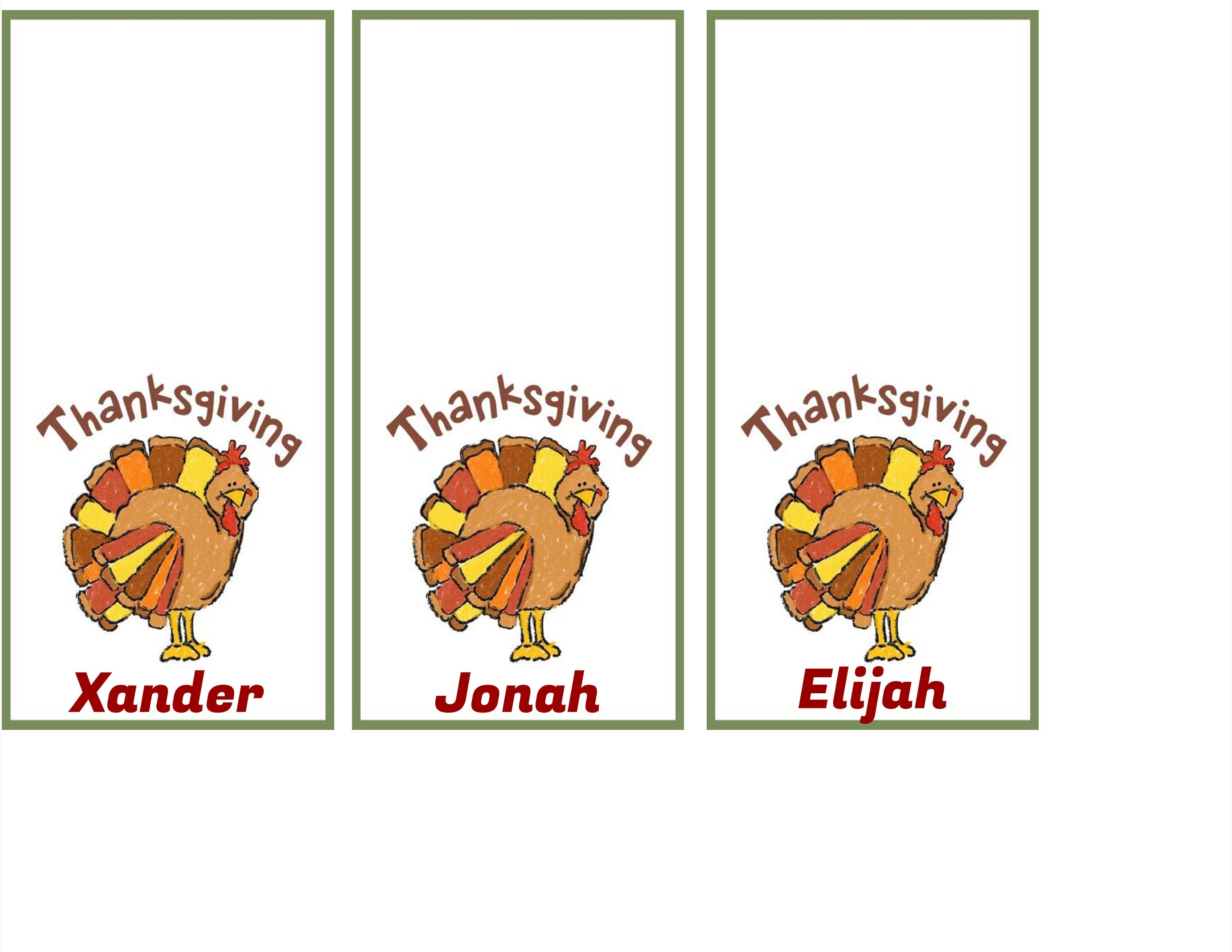 Turkey Thanksgiving Place Card With Chalk Turkey-editable Placecard ...