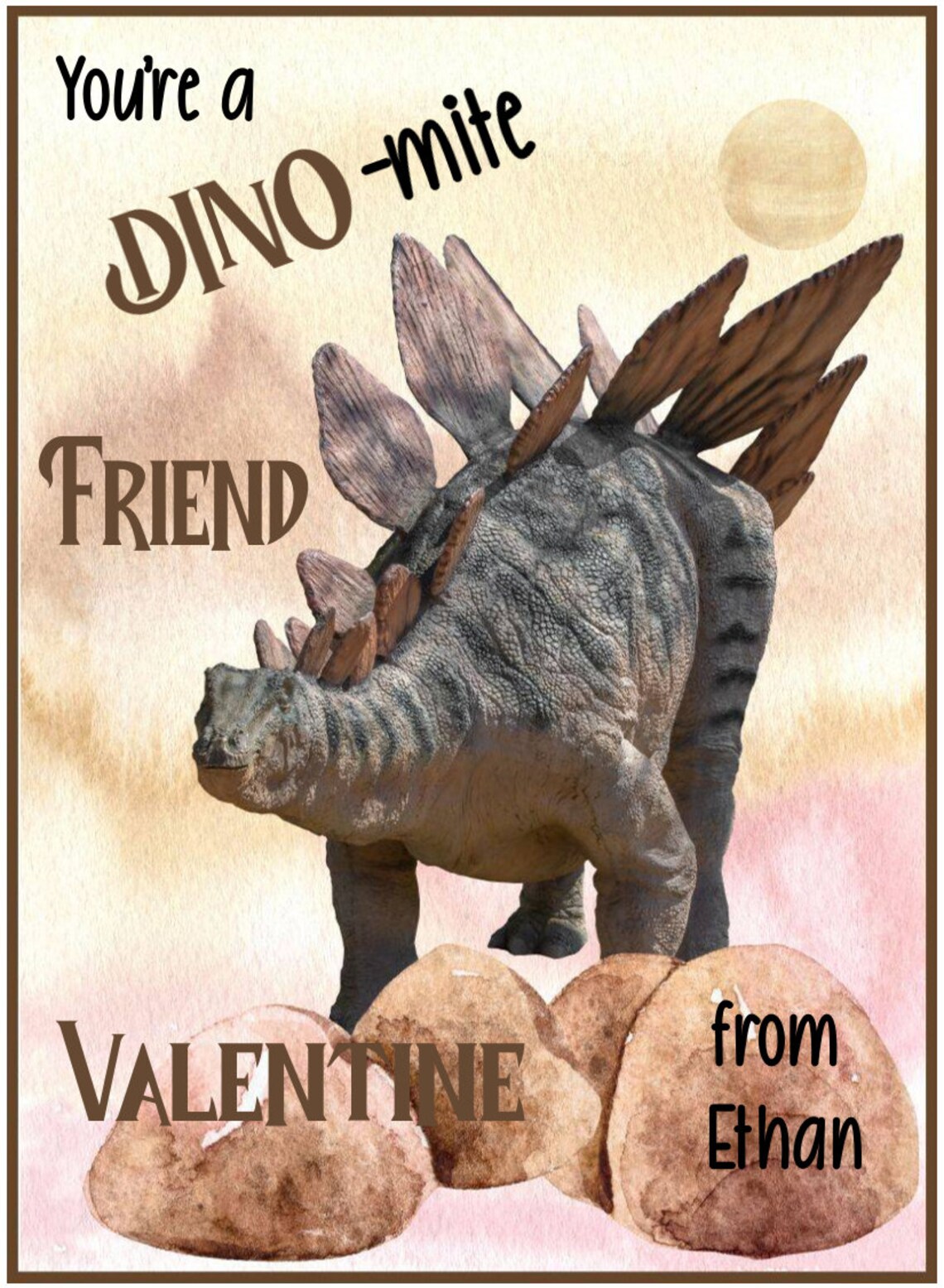 DINOSAUR VALENTINES CARD Templates for Kids-realistic Dinosaurs ...