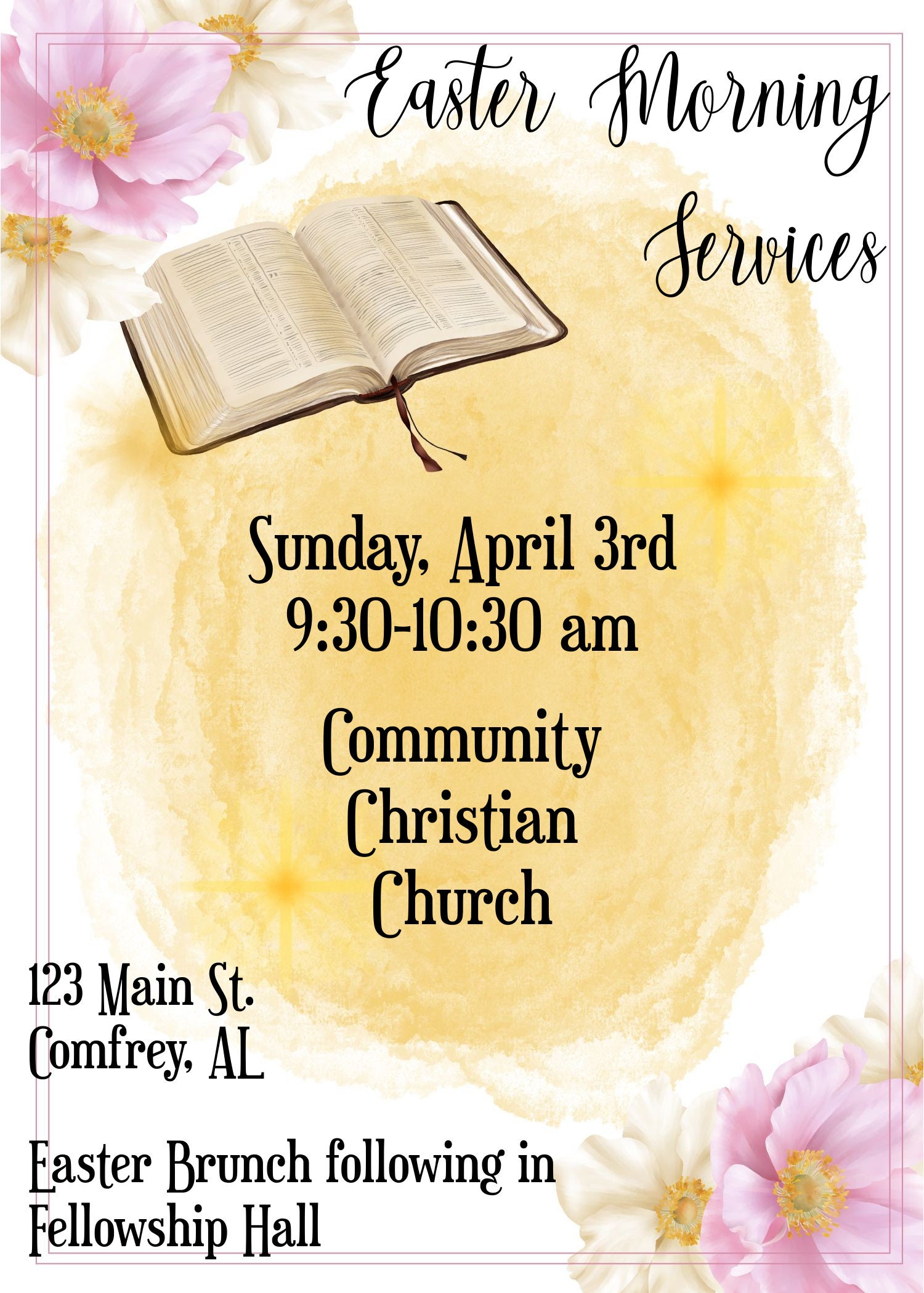 EASTER SUNDAY SERVICES Invitation-2 Styles-editable Text-personalize ...