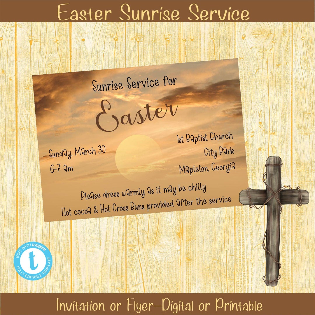 EASTER SUNRISE SERVICE Invitation or Flyer-digital or Printable ...