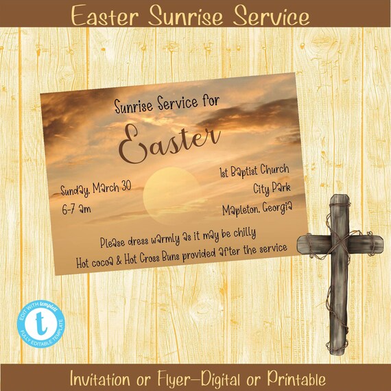 EASTER SUNRISE SERVICE Invitation or Flyer-digital or | Etsy