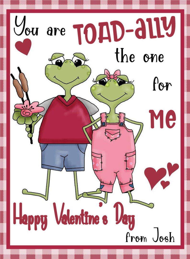 FROG VALENTINE CARD Templates for Kids-valentines Day Cards - Etsy