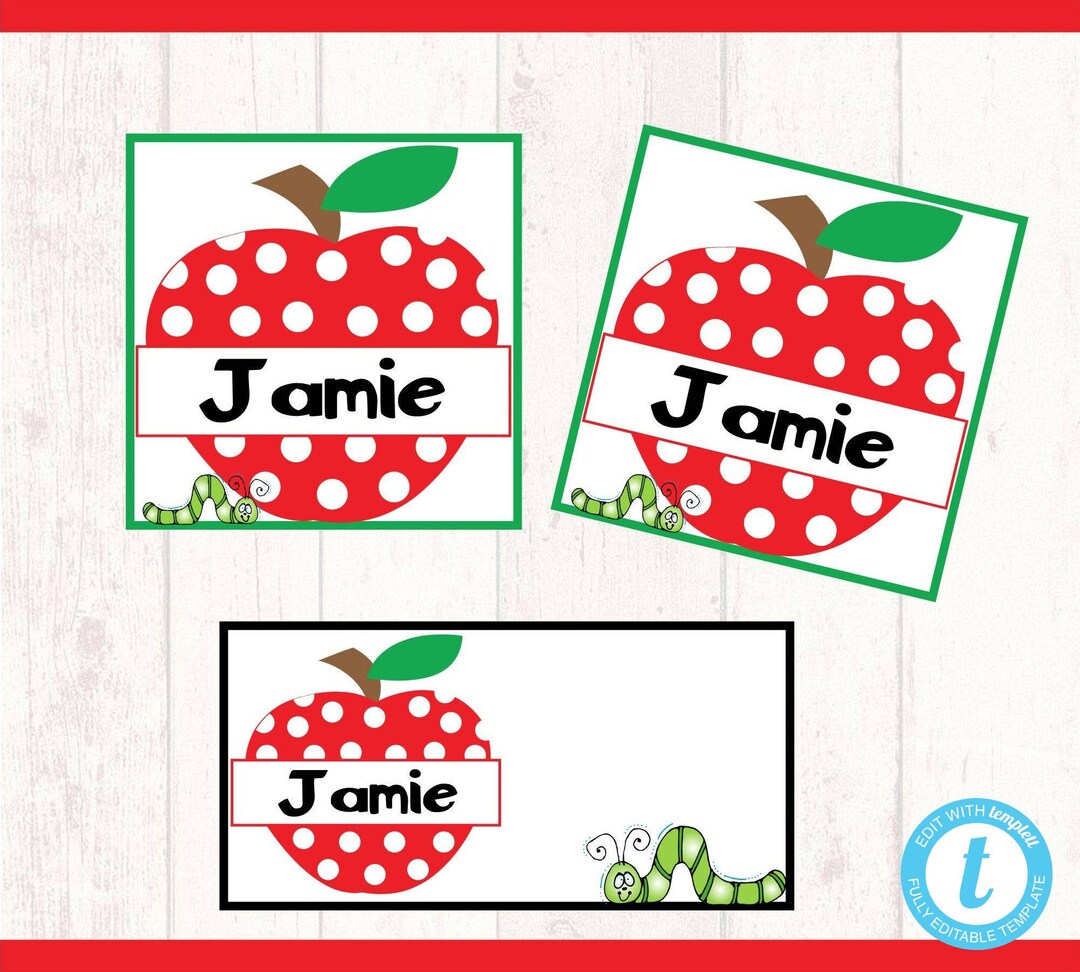 Apple School Tag Templates-perfect for the Classroom-teacher-student ...