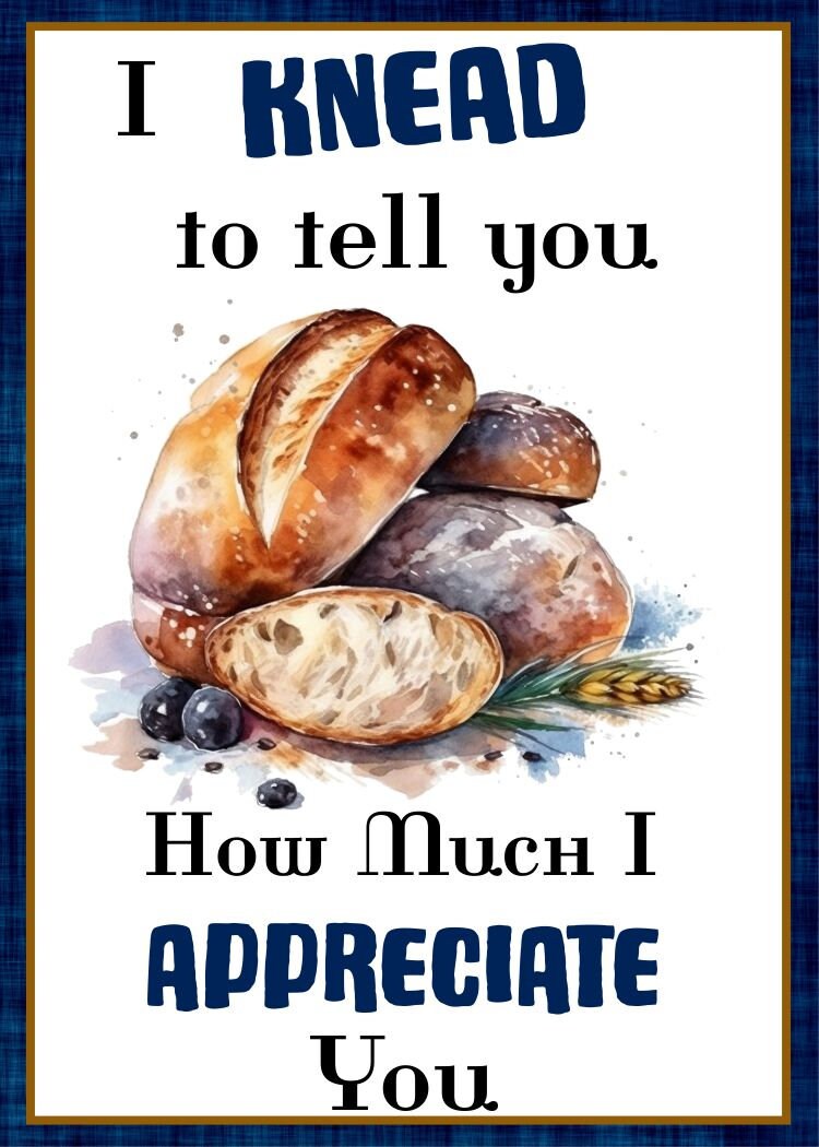 6 TEACHER APPRECIATION GIFT Tags-fun Bread Theme-pdf-jpg-sliced Bread ...