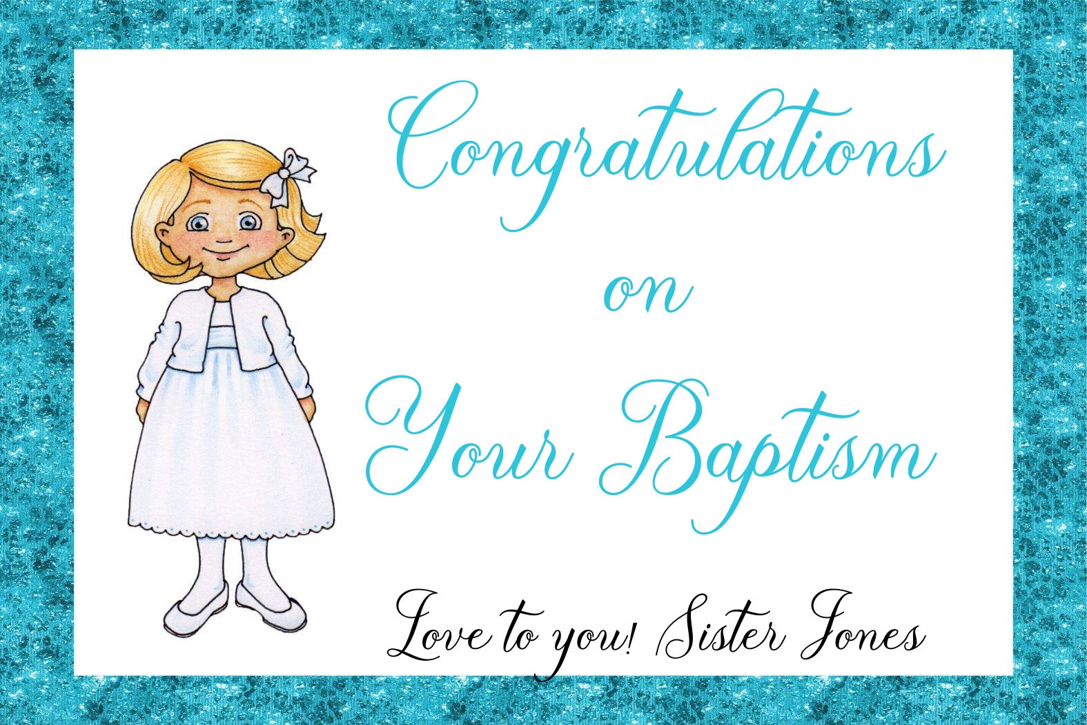 LDS Baptism Card Templates-boy & Girl in White-perfect for 8th Birthday ...