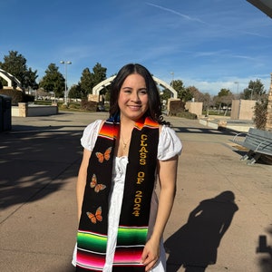 Floral Embroidered Sarape Mexican Graduation Stole.graduation Stash ...