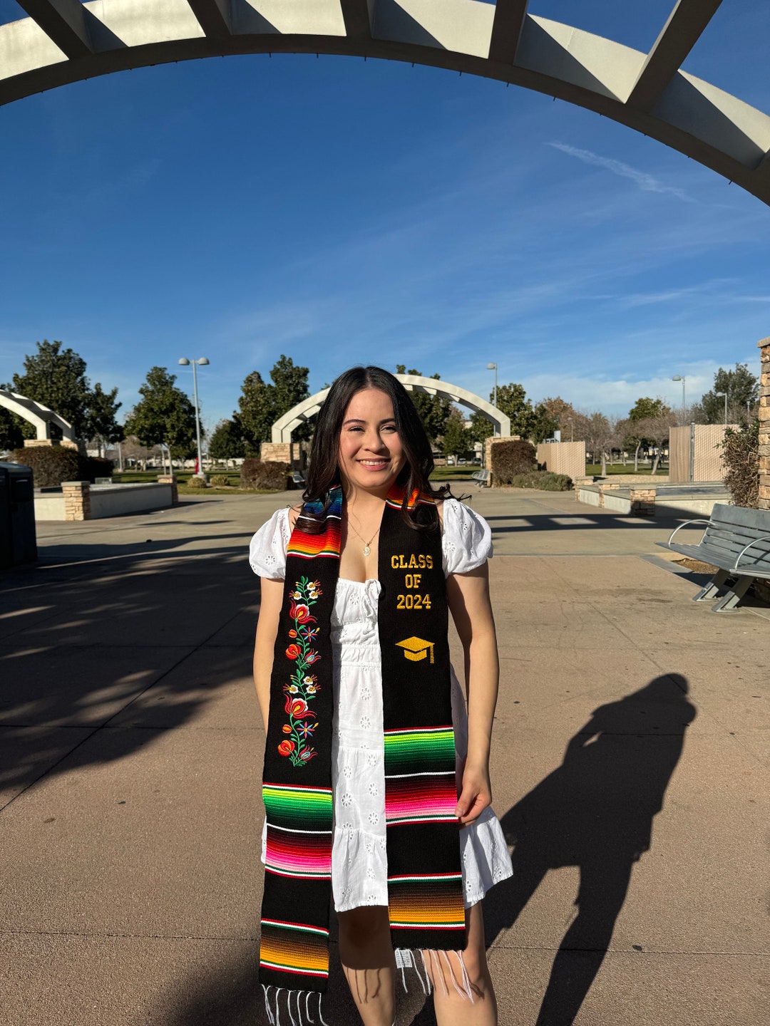 Floral Embroidered Sarape Mexican Graduation Stole.graduation Stash ...