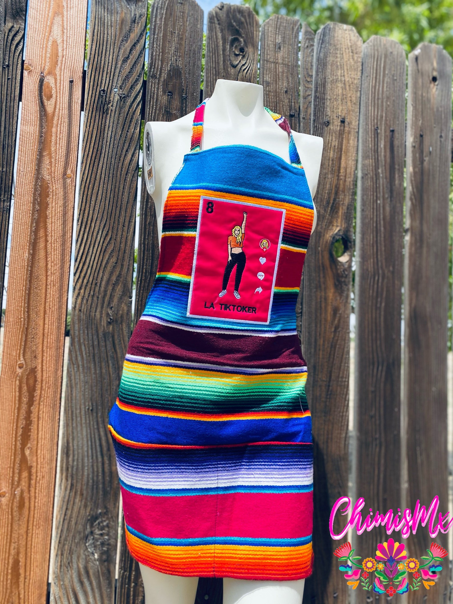 Sarape lotería aprons. Mexican aprons. Sarape aprons. Mexican | Etsy