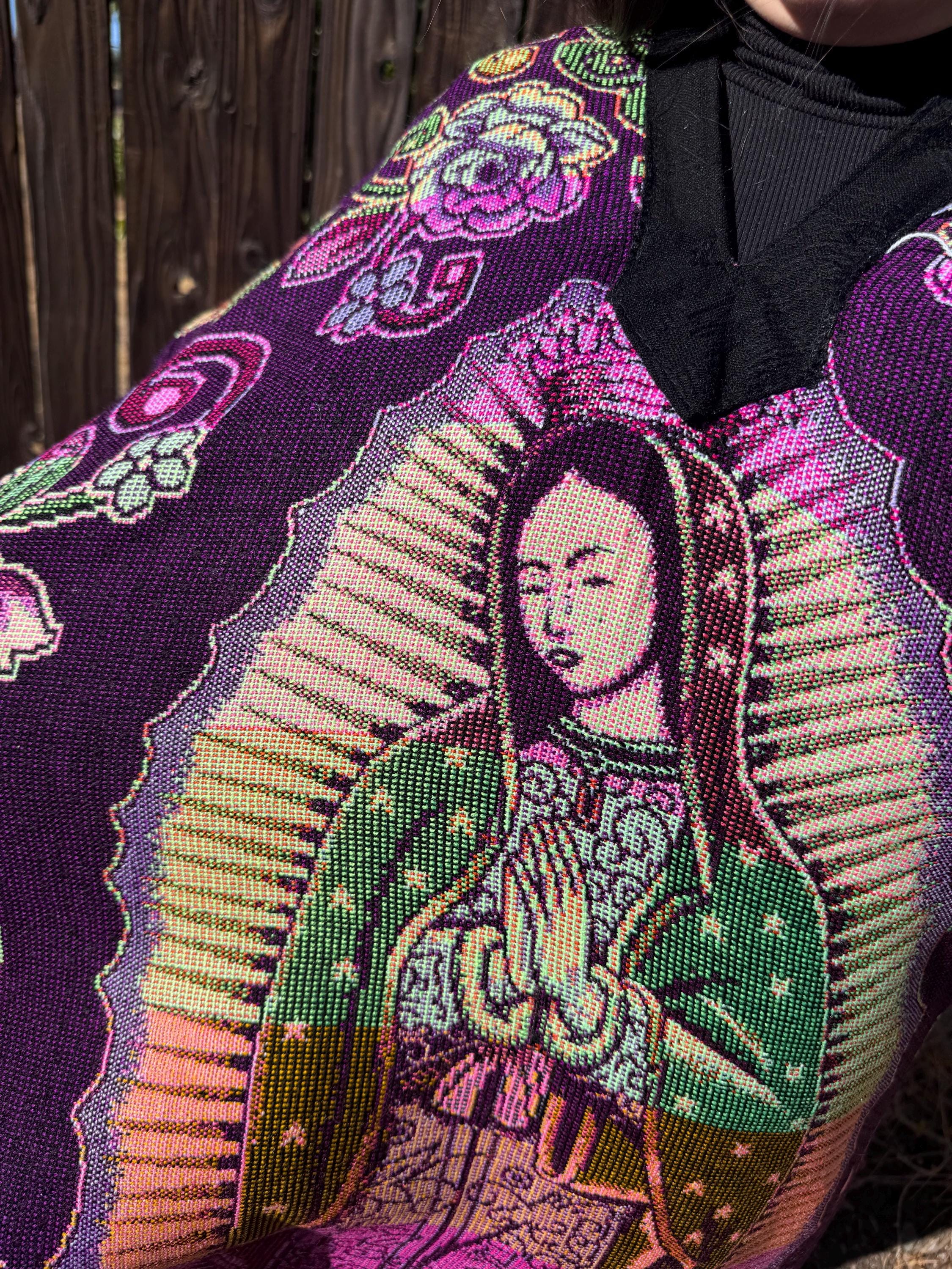 Virgin Mary Mexican Poncho. Elegant Poncho. Traditional Floral Poncho ...