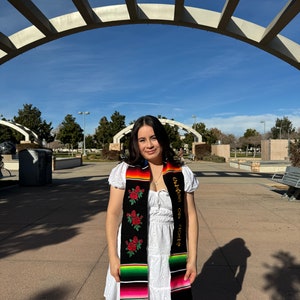 Floral Embroidered Sarape Mexican Graduation Stole.graduation Stash ...