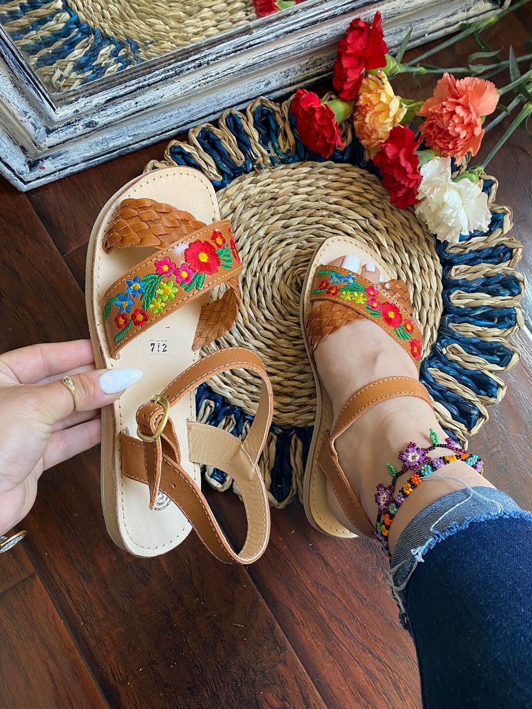 Huarache Sandal All Sizes Boho Hippie Vintage Mexican Style Colorful ...