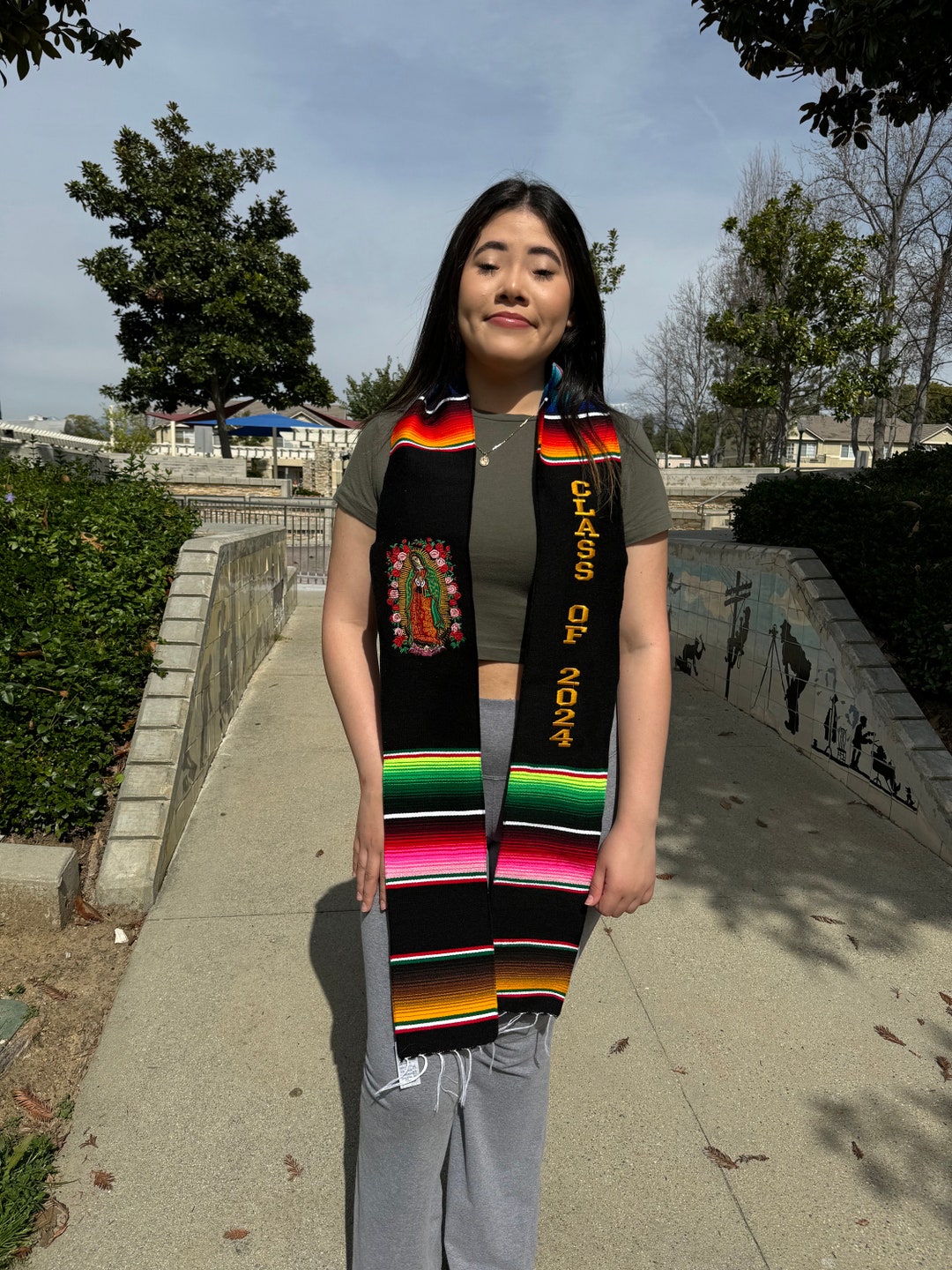 Floral Embroidered Sarape Mexican Graduation Stole.graduation Stash ...