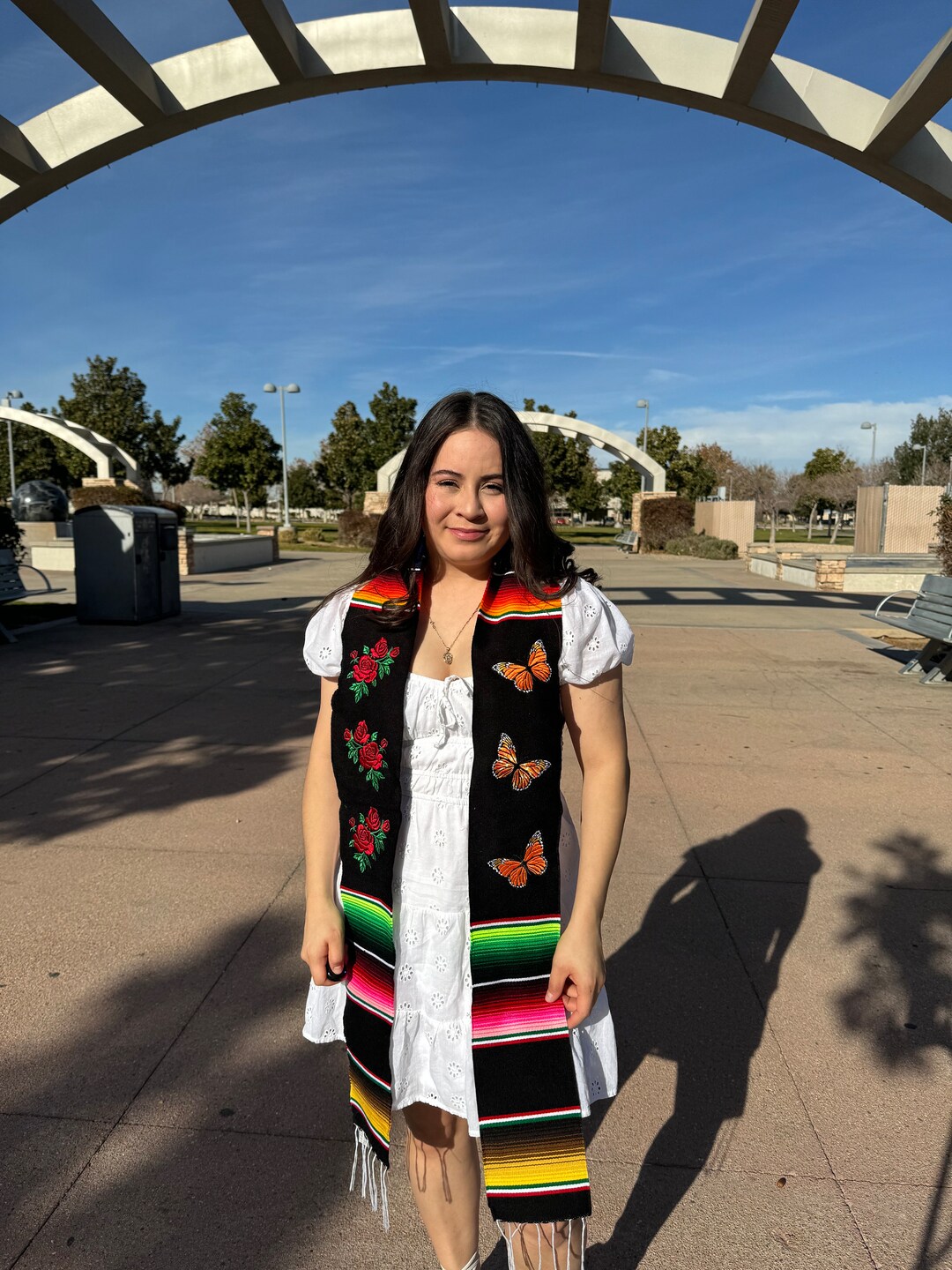 Floral Embroidered Sarape Mexican Graduation Stole.graduation Stash ...