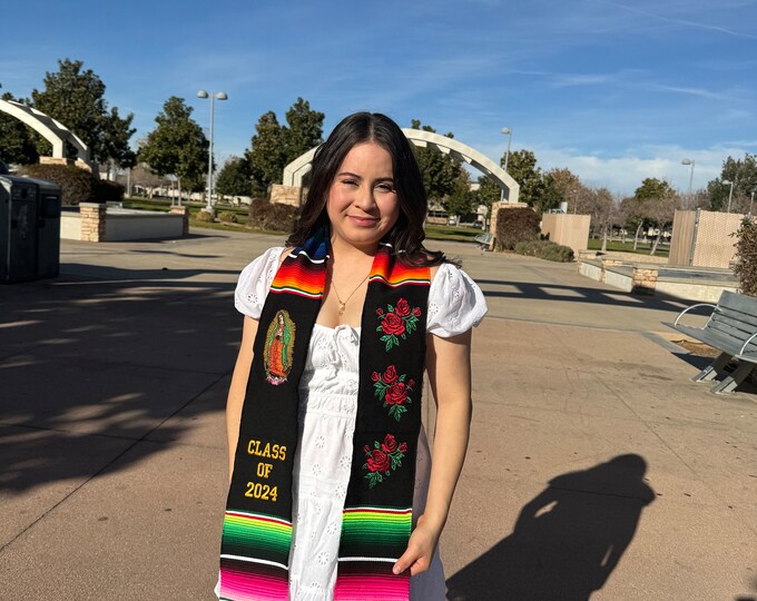Latino Graduation Sash, Floral Sash, Class 2024 Graduate, Virgen De ...
