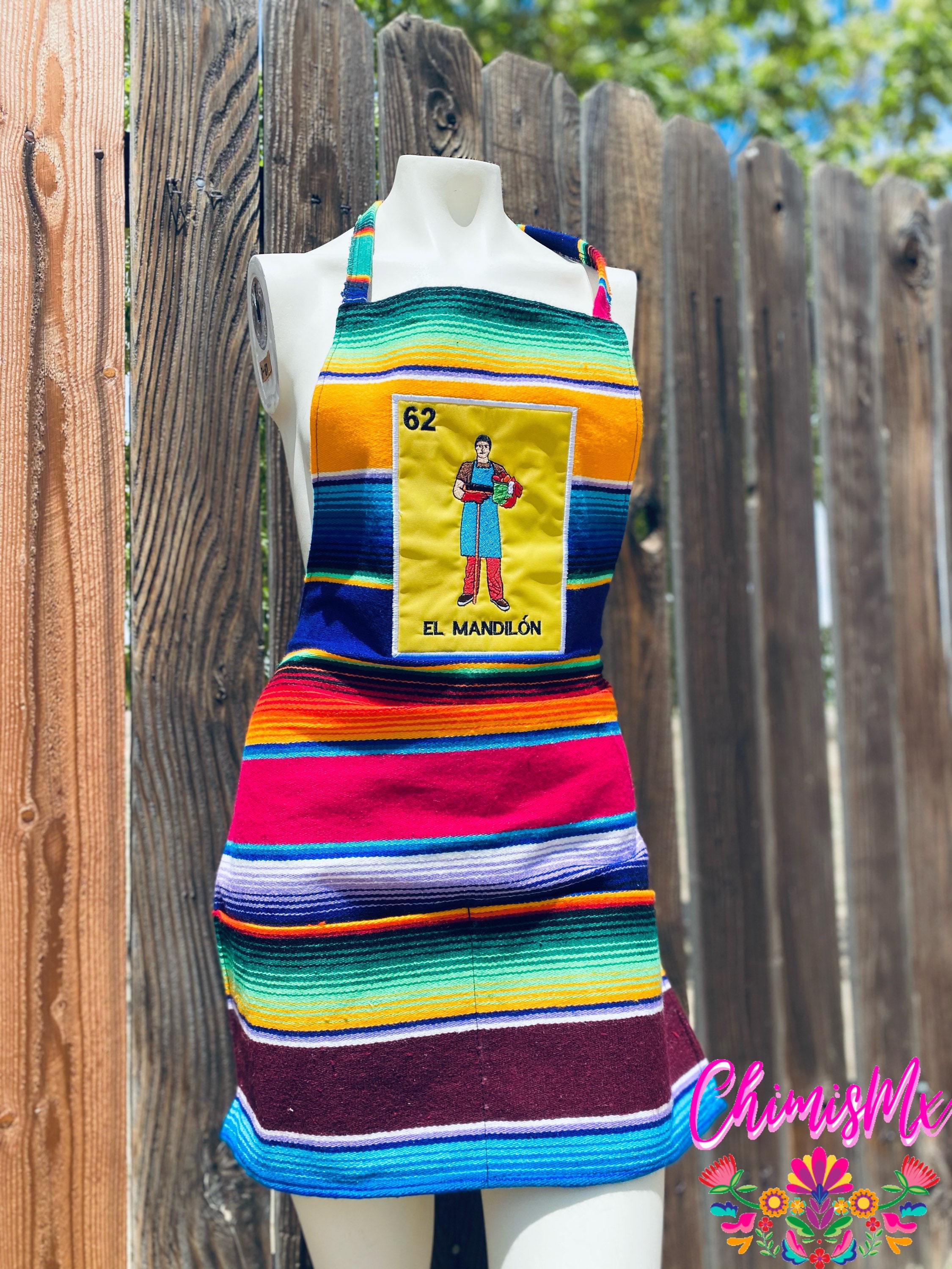 Sarape lotería aprons. Mexican aprons. Sarape aprons. Mexican | Etsy