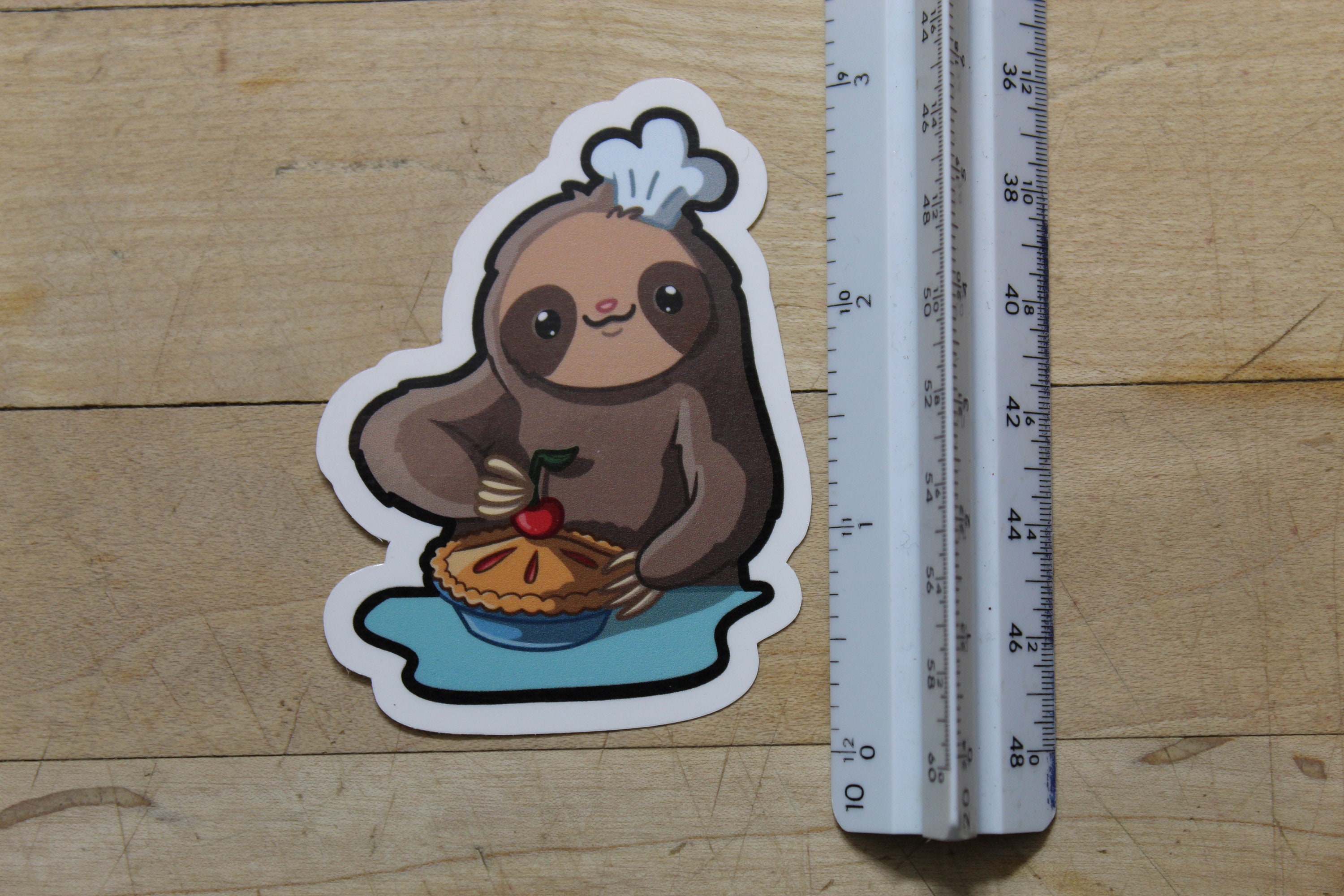 Sloth- Baker Sticker. Adorable Kawaii Sloth Friend-for Laptop, Planner ...