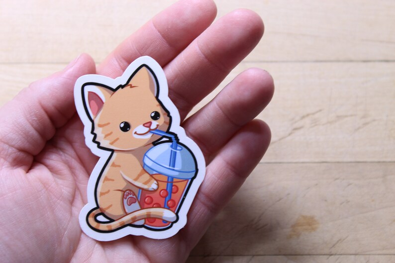 Cute Kitty Boba Tea Super adorable Kawaii Cat Boba Buddy | Etsy