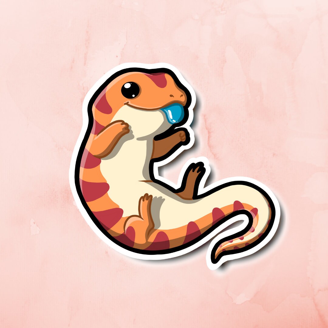 Super Adorable Blue Tongue Skink naranja . Kawaii reptile friend-for ...