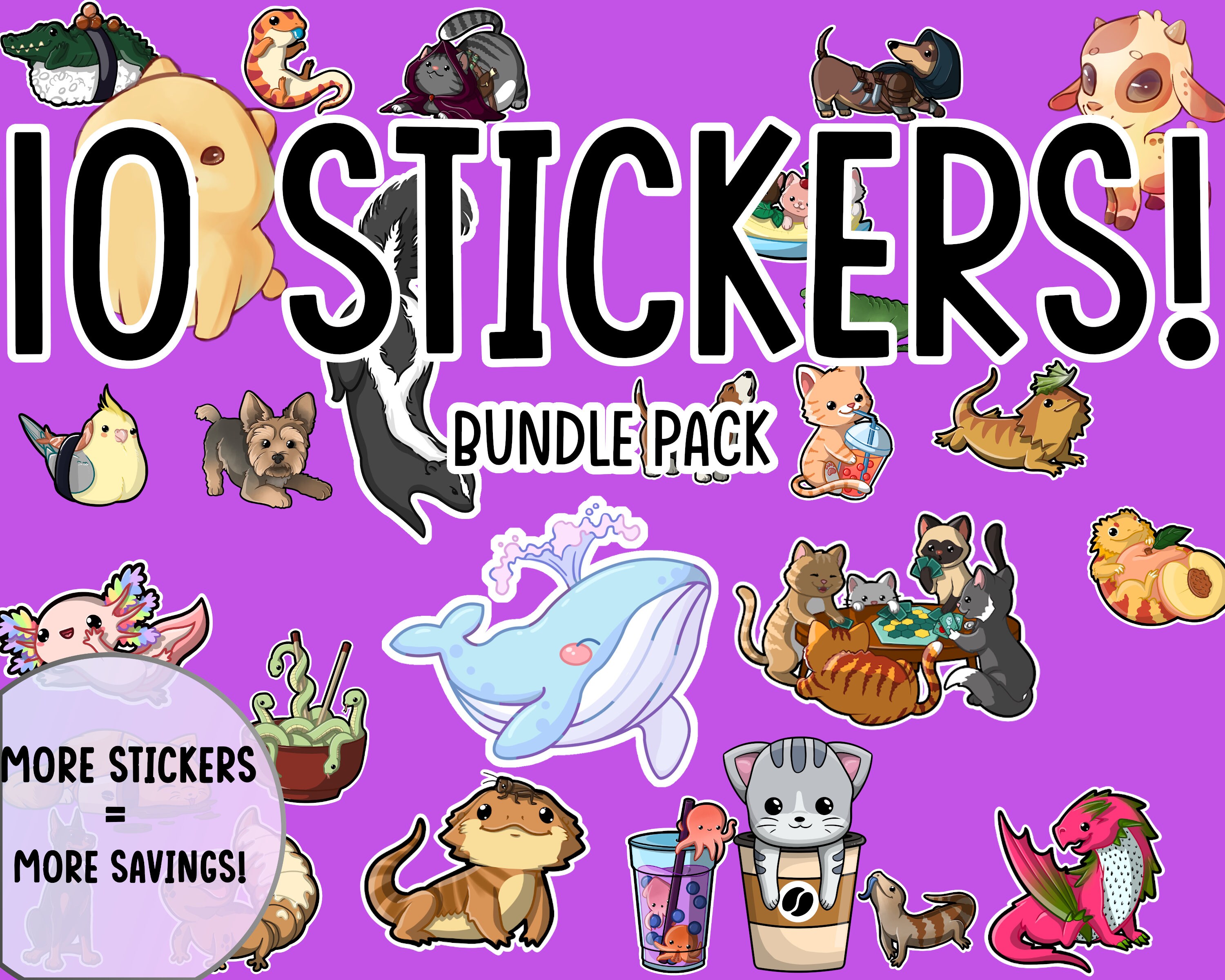 10 Sticker Bundle Pack Choose Any 10 Of Our Stickers For A | Etsy