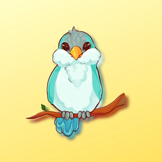 Kawaii Quaker Parrot. Super adorable Kawaii bird friend-for | Etsy