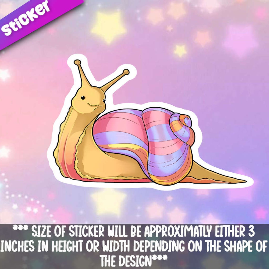 Snail With Rainbow Shell - Pastel (fredrickson) Sticker !- Adorable ...