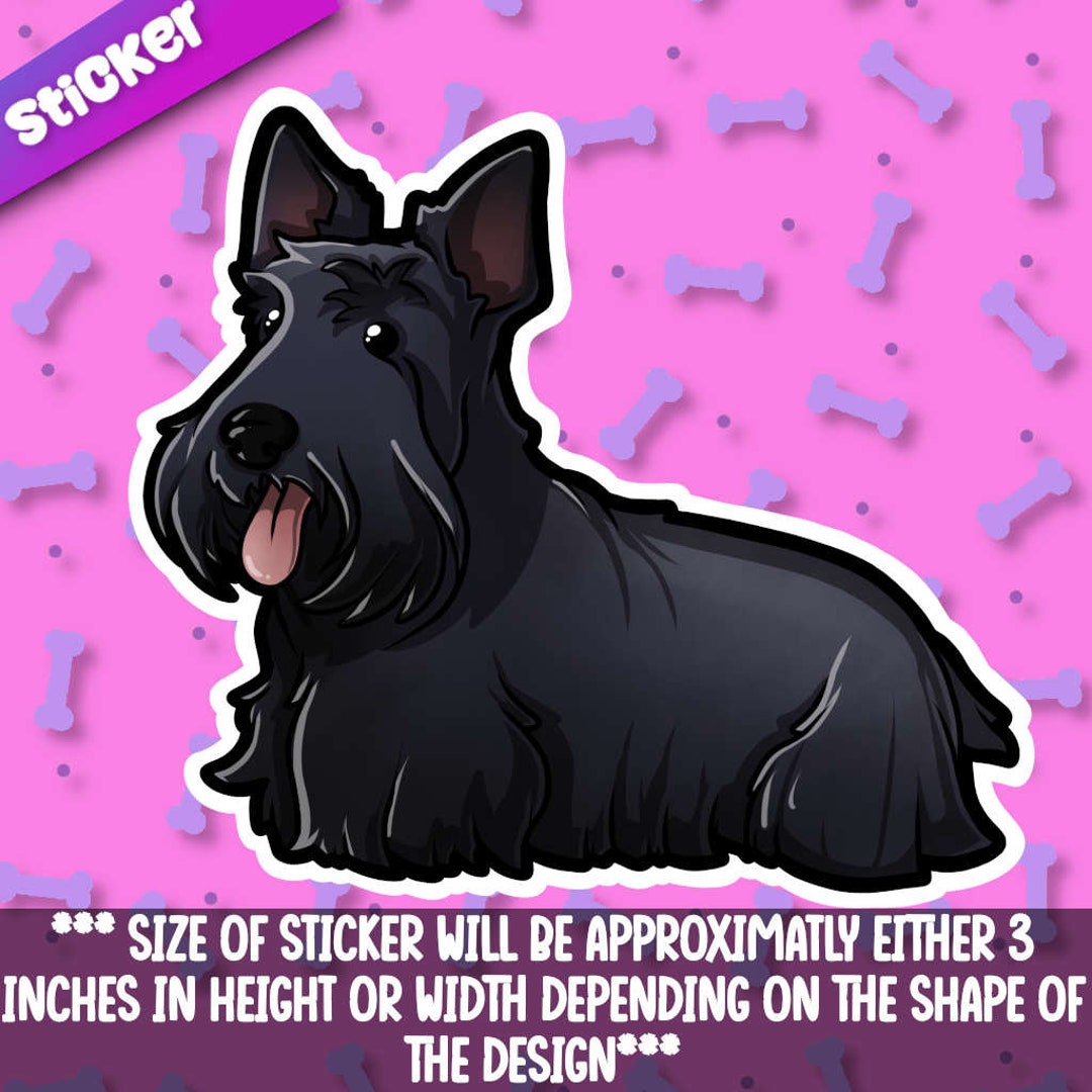 Scottish Terrier Sticker! Adorable Scottie Friend-for Laptop, Planner ...