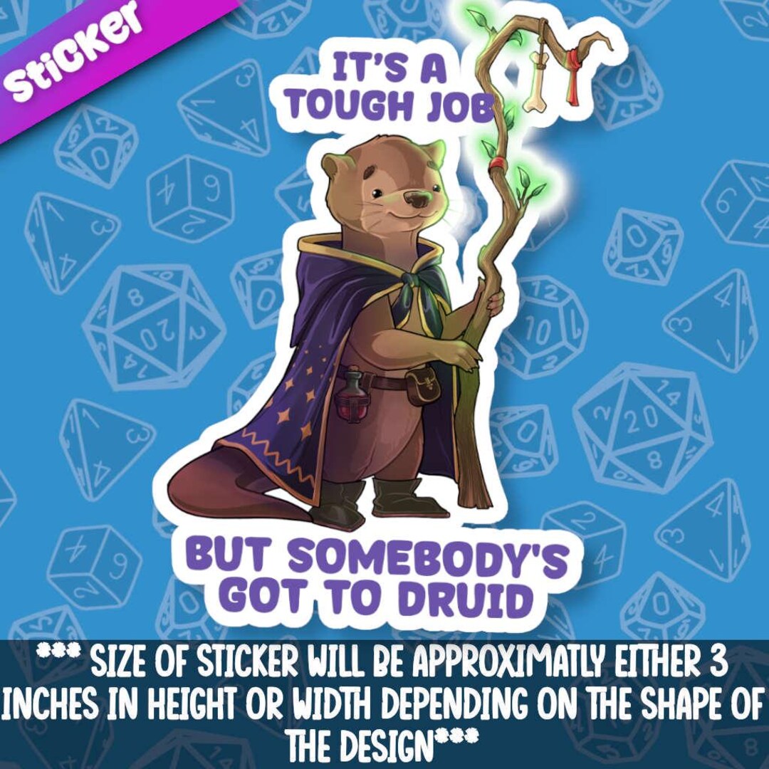 Druid Otter Sticker- Beautiful D20 Dnd Themed Dice for Role Playing ...