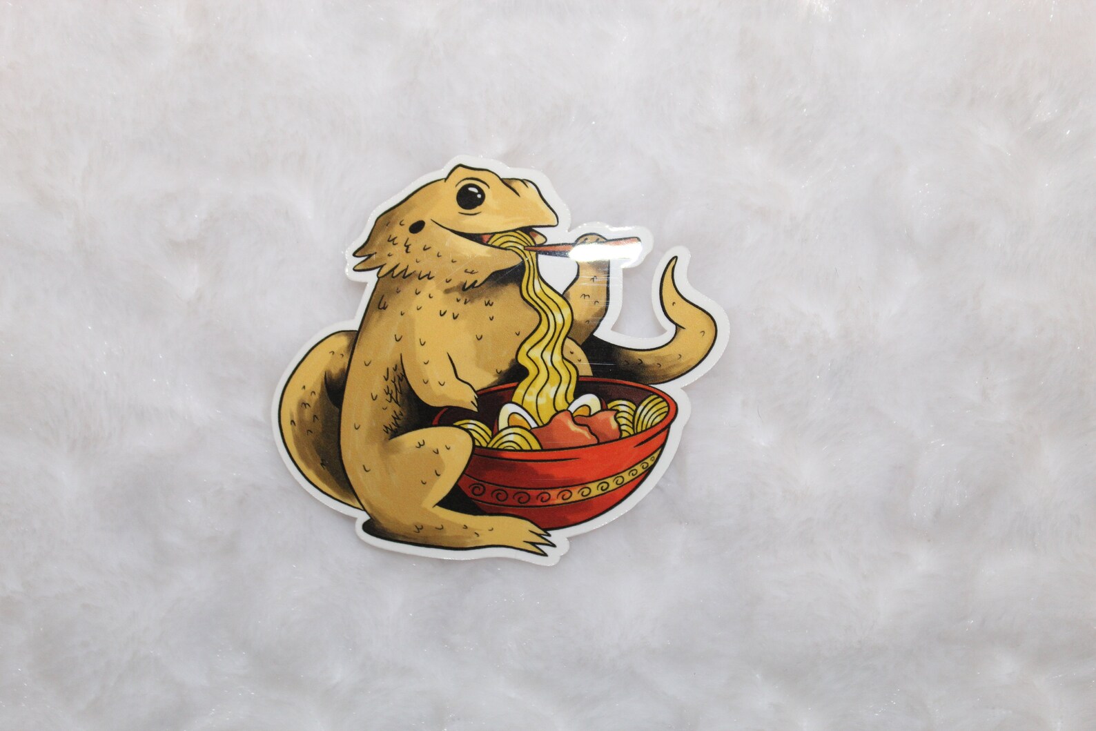 Super Kawaii Bearded Dragon Eating Ramen Noodles Adorable - Etsy