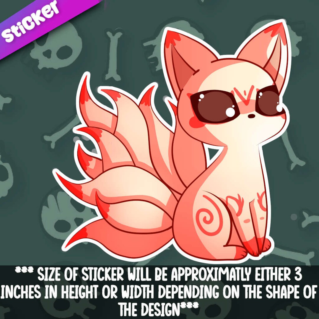 Kitsune Sticker Sticker- Creepy Cute Stickers for Laptops, Water ...