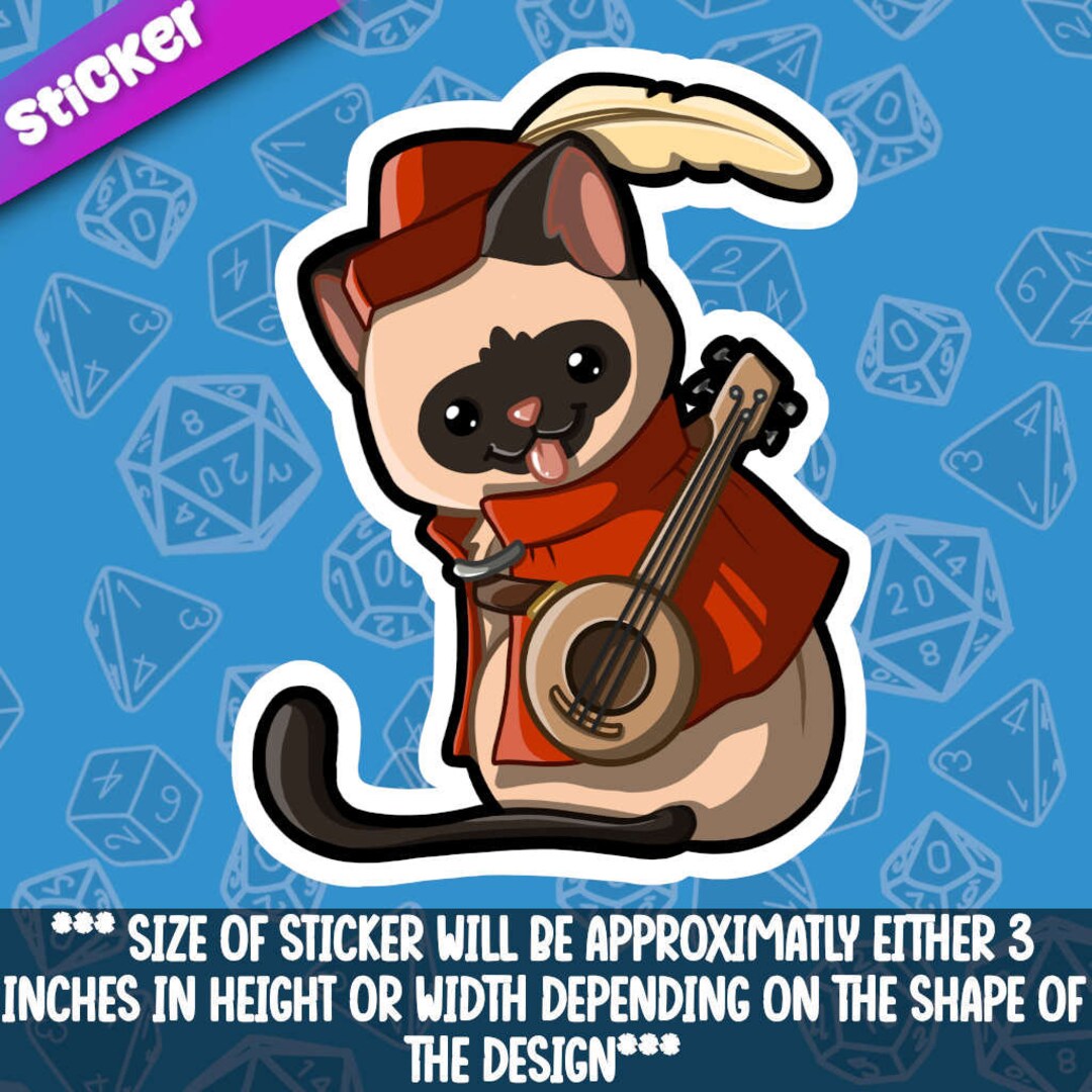 Cat- Bard Sticker. Adorable Kawaii Cat Friend-for Laptop, Planner, Phone Case, + -by Mega Kawaii ...