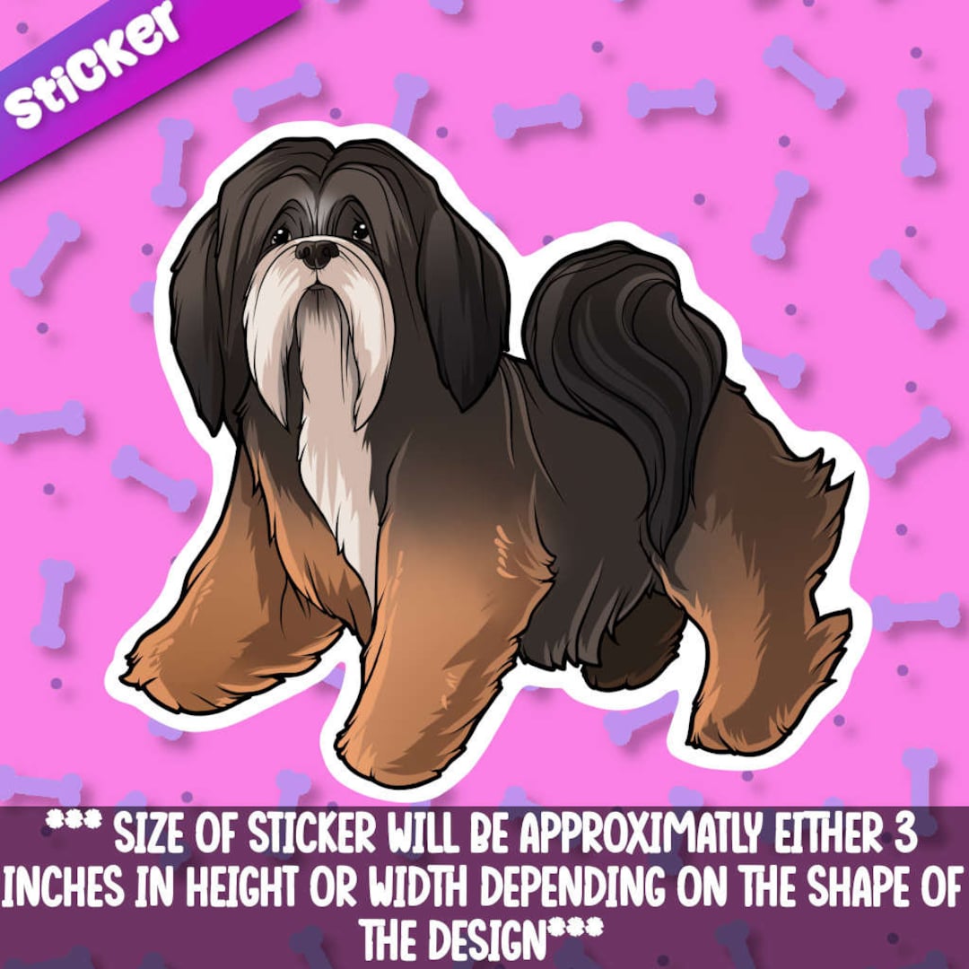 Lhasa Apso Sticker! Super Adorable Kawaii Dog Friend-for Laptop ...