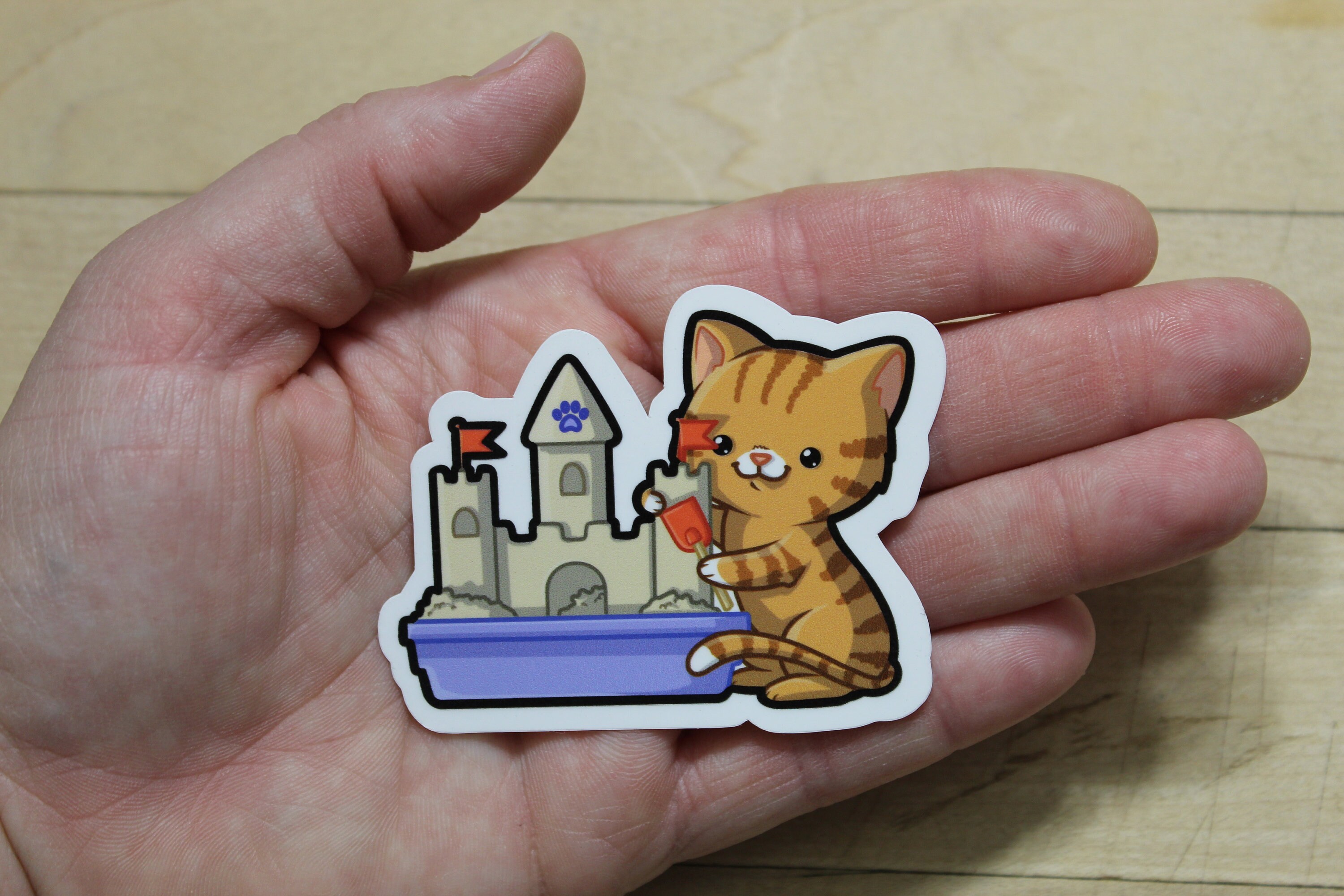 Kitty Building Sandcastle With Litter. Super Adorable Kawaii | Etsy