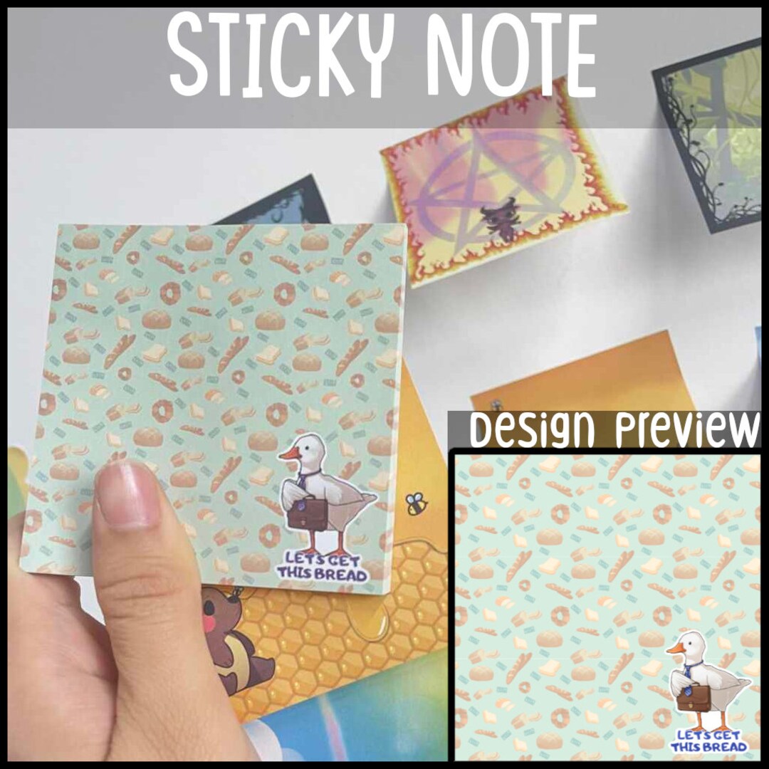 Let's Get This Bread Duck -sticky Note- 50 Pages of Removable Sticking ...
