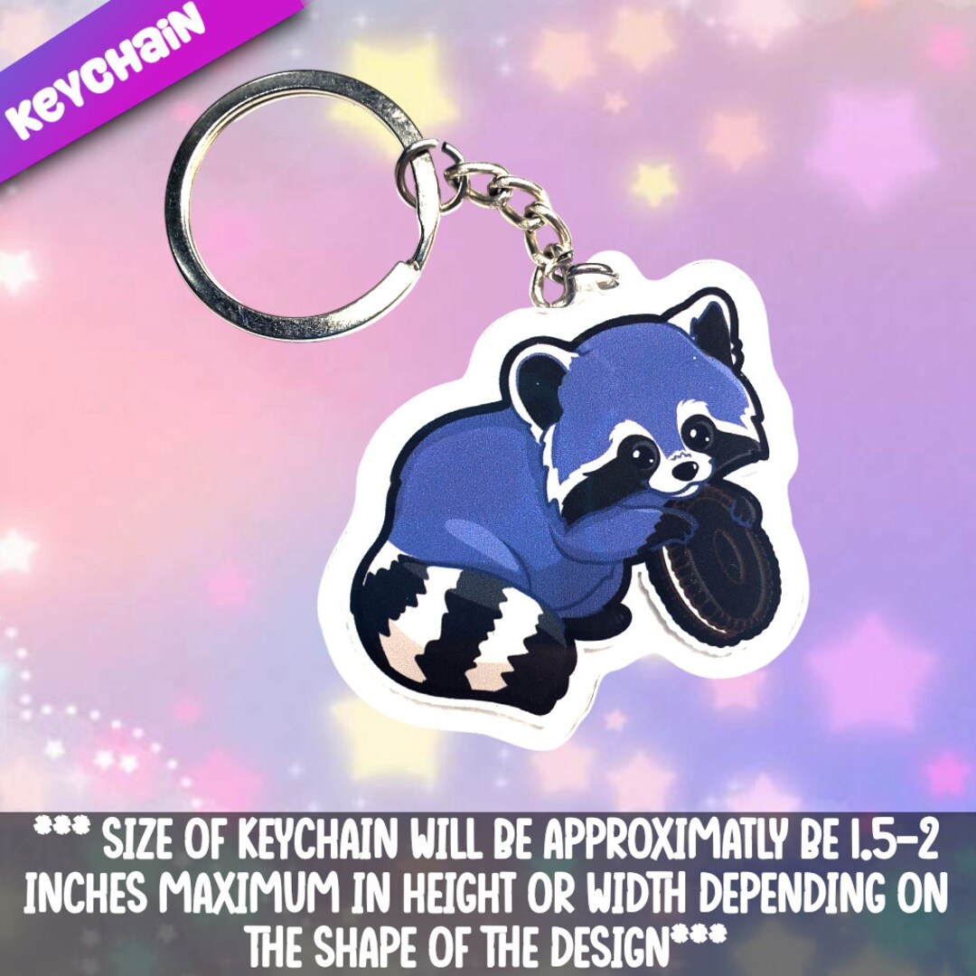 Raccoon With Oreo Keychain. Adorable Sassy Keychains to Hang on Your ...