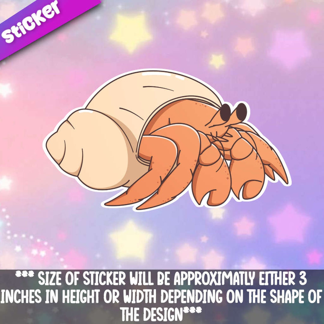 Hermit Crab Sticker-for Laptop, Planner, Phone Case ,journal + by Mega ...
