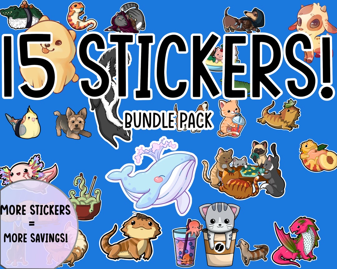 15 Sticker Bundle Pack- Choose Any 15 of Our Stickers for A Discounted ...