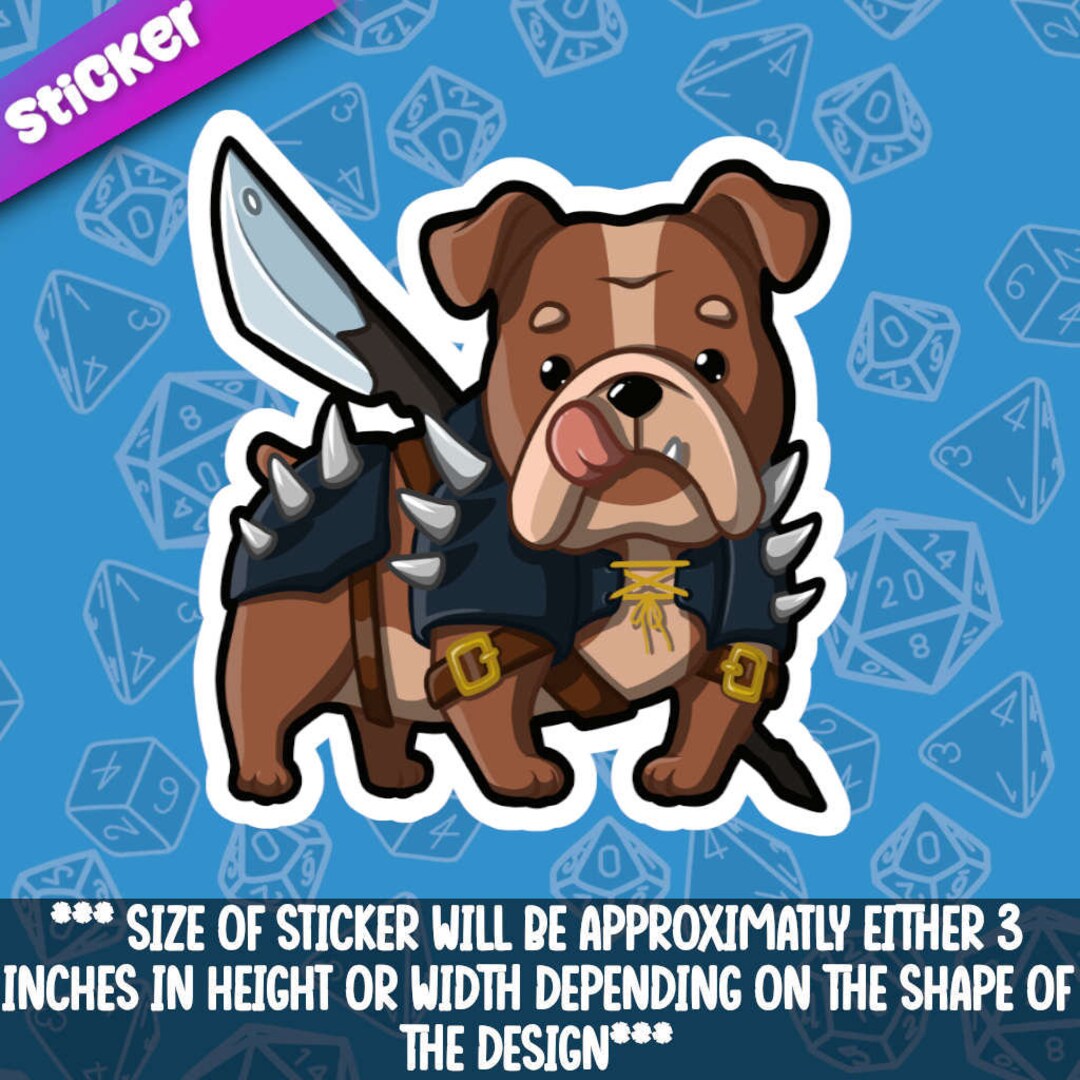 Dog- Barbarian Sticker. Adorable Kawaii Dog Friend-for Laptop, Planner ...