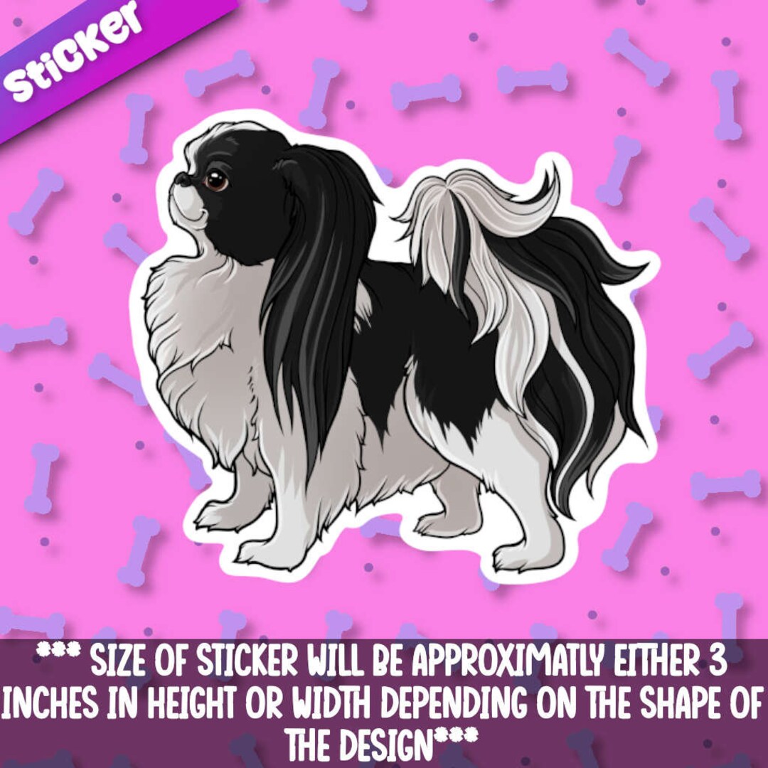 Japanese Chin Sticker! Super Adorable Kawaii Dog Friend-for Laptop ...
