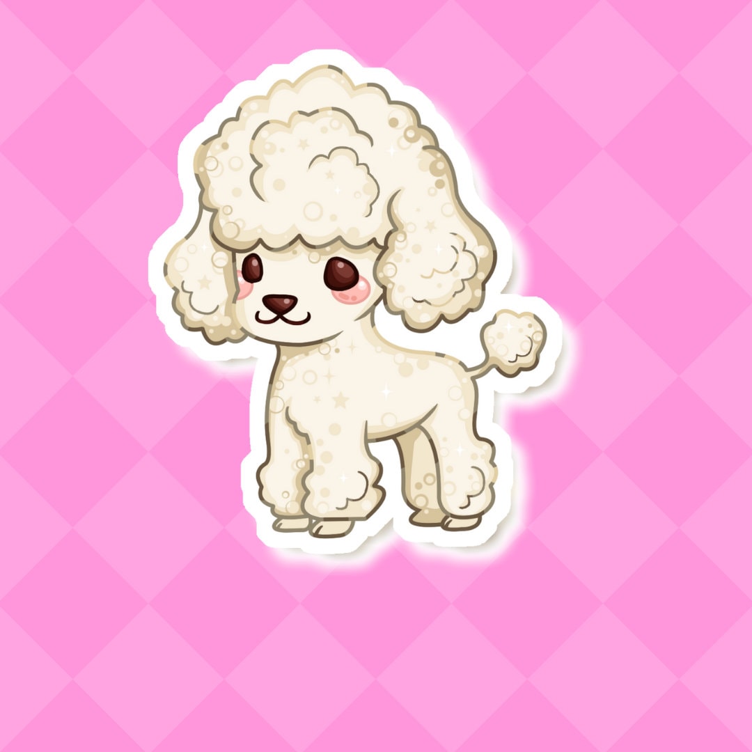 Super Kawaii Poodle Sticker Adorable Dog Friend-for Laptop | Etsy