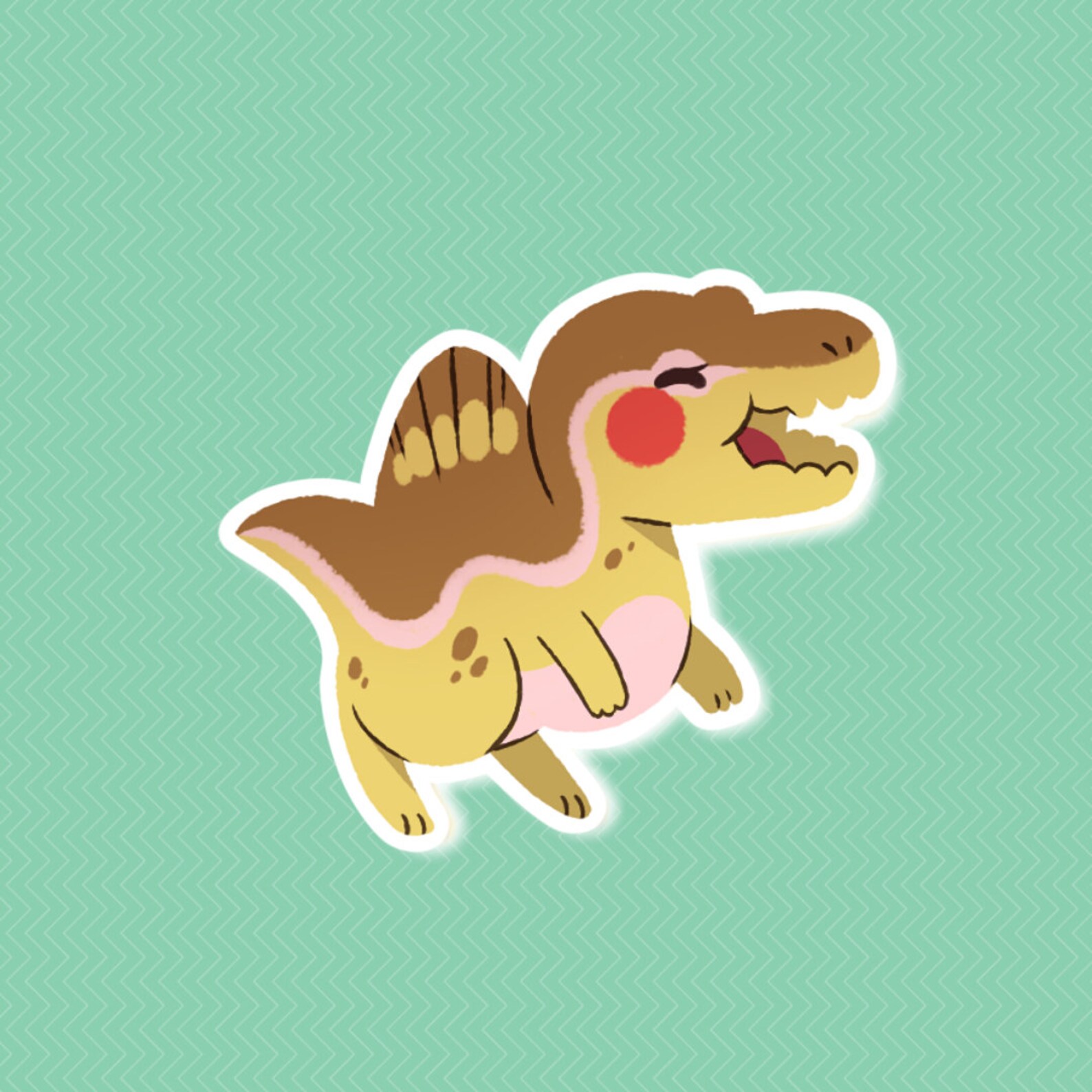 Super Cute Spinosaurus Super Adorable Kawaii Dino Friend-for - Etsy